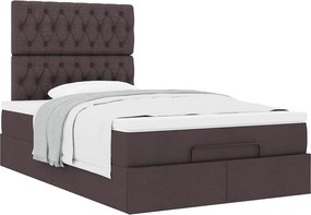 Osmanský rám postele s matrací tmavě šedá 120x200cm textil 3313233