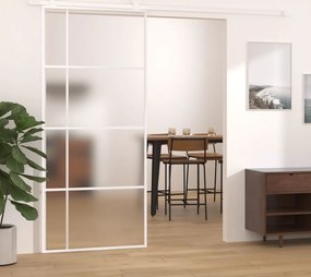 vidaXL Posuvné dveře 90 x 205 cm mléčné ESG sklo a hliník [151685] Barva: Bílá