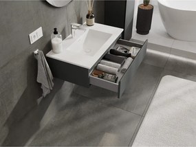 Mexen Orio, koupelnová skříňka 80 cm s umyvadlem Otis, 1 zásuvka, grafitová matná/bílá matná, 91A10-08023-1-BF66-W18M01