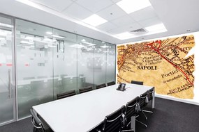 DIMEX | Samolepicí vliesová fototapeta na zeď Stará mapa Neapole MA-5-1536 | 375 x 250 cm | červená, černá, hnědá