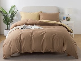 XPOSE® Bavlněné Renforcé  povlečení EVITA  DUO na dvě lůžka  - hnědé/béžové