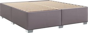 Box spring postel s matrací šedá 200x200 cm umělá kůže 3290738