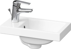 Cersanit Mille, závěsná WC skříňka 392x214x590 mm + keramické umyvadlo Como, bílá matná, S801-568