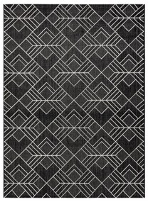 Koberec SIZAL FLAT 48731690 čtverečky, romby, geometrický, šedý / krémový