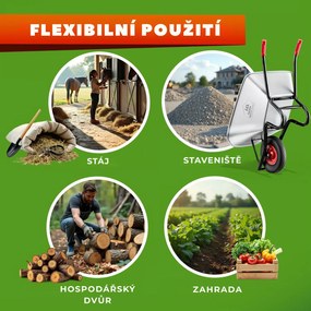 Kolečko BARRY pozinkovaný, max. 1 kapacita 100l/250kg, stříbrná/černá Gardebruk