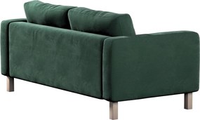 Potah na pohovku IKEA  Karlstad 2-místná, nerozkládací, krátký barva zelená látka lesklé, sametová