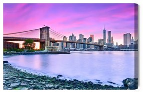 Obraz Pohled Na New York Za Soumraku Nedostatek Nedostatek Přírodní plátno 40x30