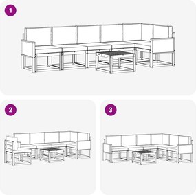 Venkovní pohovková souprava 7 ks Přirozená a Béžová Polyester 3385264