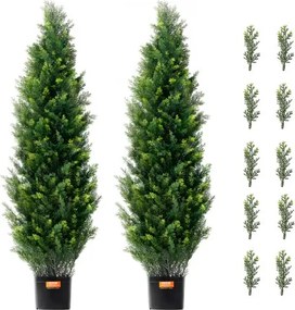 2 Kusů 1,2 m Umělý cedr Topiary Strom Umělá rostlina UV Dekor vnitřní/venkovní