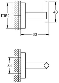 GROHE 409612430 - Háček START CUBE 5,4 × 5,4 × 6 cm černá