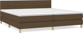 Box spring postel s matrací tmavě hnědá 200x200 cm textil 3140644