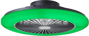Brilliant G60020/06  Stmívatelné LED svítidlo SALERNO ČERNÉ &amp; reverzn VENTILÁTOR + funkce LED
