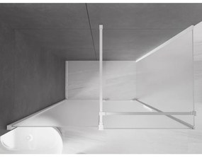 Mexen Velar, sprchový kout s posuvnými dveřmi 130 x 70 cm, 8mm sklo námraza, bílá matná, 871-130-070-31-20