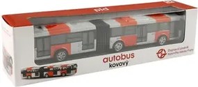 RAPPA 241114 Kovový kloubový autobus PID Praha červený 18 cm / od 3 le