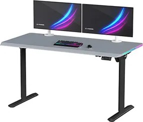 ULTRADESK Quest černá-šedá / Herní stůl / 140 x 70 x 72 - 120 cm / nas