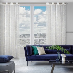 ZÁCLONA NA KROUŽČÍCH REVA1 140X250 CM VZOROVANÁ