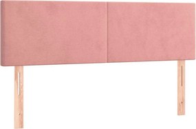 Box spring postel s matrací a LED růžová 140x190 cm samet 3134284