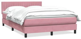 Box spring postel s matrací růžová 160x210 cm samet 3316412
