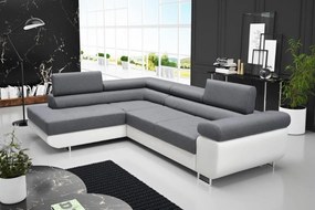 ANTEX MALIBU rozkládací sedací souprava s úložným prostorem bílo - šedá 277 x 70 - 89 x 203 cm