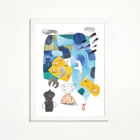 Pavla Baštanová | Olivie a moře Rám: Bílý, Velikost: 60 x 40 cm
