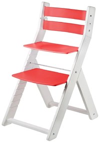 WOOD PARTNER Rostoucí židle pro prvňáčka  SANDY bílá/červená