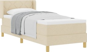 Postel s boxspringem s čelo Krémová 200 x 80 cm textil 3341326
