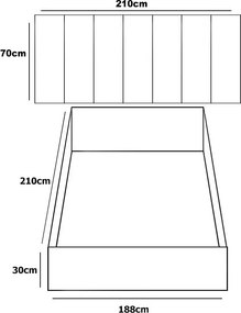Eka Čalouněná postel Lucy 1 - 180x200 cm Barva látky Trinity: Krémově bíla (Trinity 2301), Úložný prostor: Bez úložného prostoru