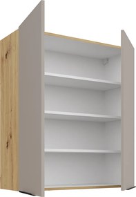ARIA li | horní skříňka 80 G-90 2F policová | 80 cm | VYSOKÁ | ANTI FINGERPRINT povrch | artisan/béžová