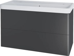 Mereo Mereo, Siena, koupelnová skříňka s keramickym umyvadlem 101 cm, bílá, antracit, černá, CN4322