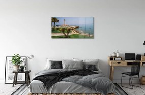 Obraz na skle Španělsko pobřeží maják 125x50 cm