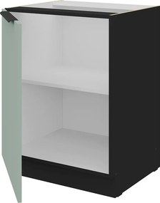 ARIA sc | dolní skříňka 60 D 1F policová | 60 cm | ANTI FINGERPRINT povrch | černá/aquamarine