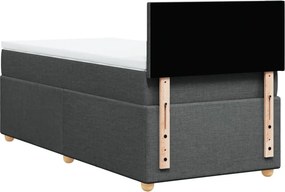 Box spring postel s matrací tmavě šedá 100 x 200 cm textil 3286585