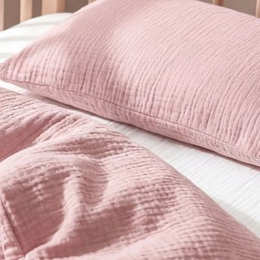 Celoroční mušelínové povlečení do postýlky Soft pink - GOTS Velikost: 95 x 130 + 45 x 65