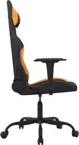 Herní židle černá a oranžová textil 3143716