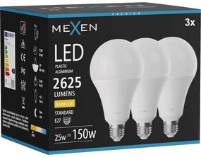 Mexen Nova 3x LED žárovka E27, A95, 25W, Teplá - 3000K, 2625 lm - L100-E27-2530-01x03