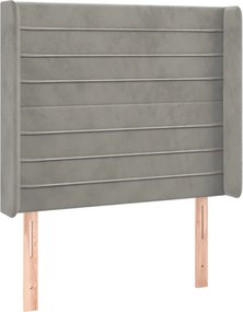 Box spring postel s matrací a LED světle šedá 90x190 cm samet 3139595