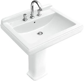Villeroy & Boch Hommage - Umyvadlo 75x58 cm, s přepadem, 3 otvory pro baterii, Ceramicplus, bílá 7101A1R1