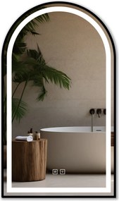 Tutumi Tutumi, LED zrcadlo 60x100cm s černým rámem, HOM-06504