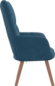 Relaxační křeslo modré samet 328061