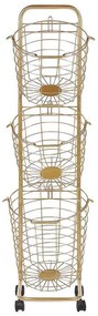Kovový stojan se 3 drátěnými košíky zlatý AYAPAL Beliani