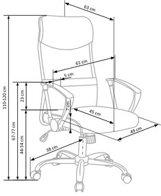Kancelářská otočná židle VIRE - látka, síť, více barev Černá