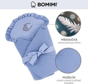 Bomimi Rychlozavinovačka s volánkem, mušelín, modrá