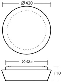Osmont 42880 Crater 4, nástěnné/stropní svítidlo, 2x75W E27, prům.42cm