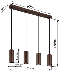 Globo 57919-4H - Lustr na lanku JAMES 4xGU10/25W/230V