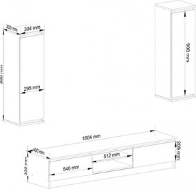 Nástěnná sestava CLP + RTV - bílá