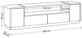 Televizní stolek FRED bílá/šedá