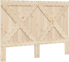Rám postele s čelem bílý 140 x 200 cm masivní borové dřevo 3281576