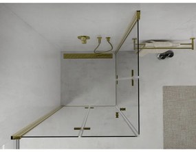 Mexen Lima Duo sprchový kout se skládacími dveřmi 90 x 90 cm, čiré sklo-zlatý profil, 856-090-090-50-00-02