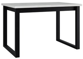 Jídelní stůl Elarno 92 x 160/240 III L, Barva dřeva: bílá-L, Barvy nožiček: černý kov