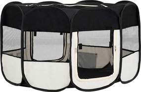 Skládací ohrádka pro psy s taškou černá 145 x 145 x 61 cm 171008